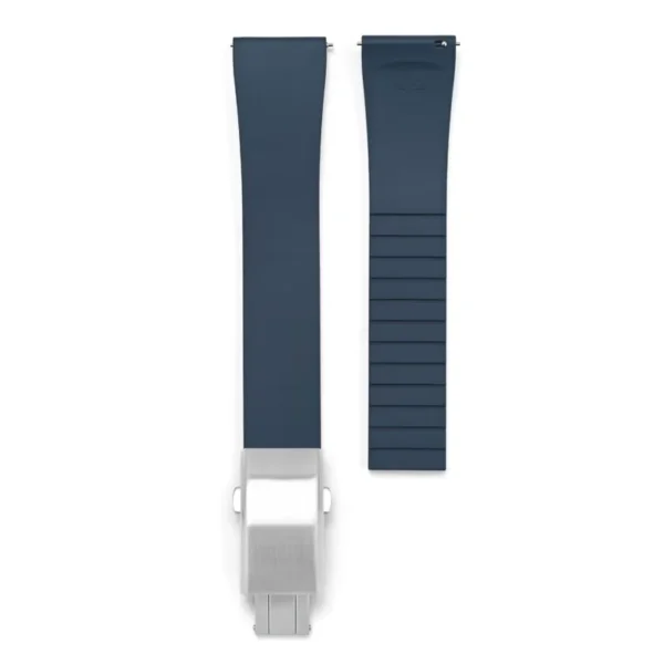 Navy Blue CTS Rubber Watch Strap with Clasp | Tresse Straps