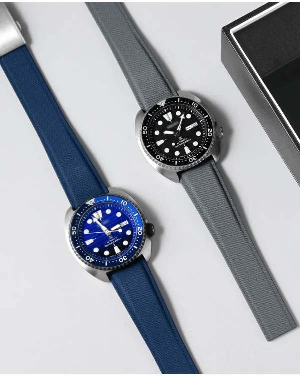 CTS Sailcloth Texture Rubber Watch Strap with Deployant Clasp | Premium ...